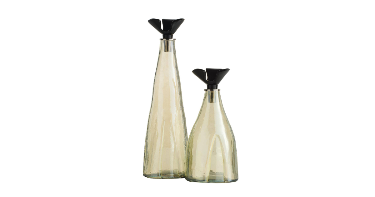ARI26 - Lydia Decanters, Set of 2 - Bronze, Aluminum