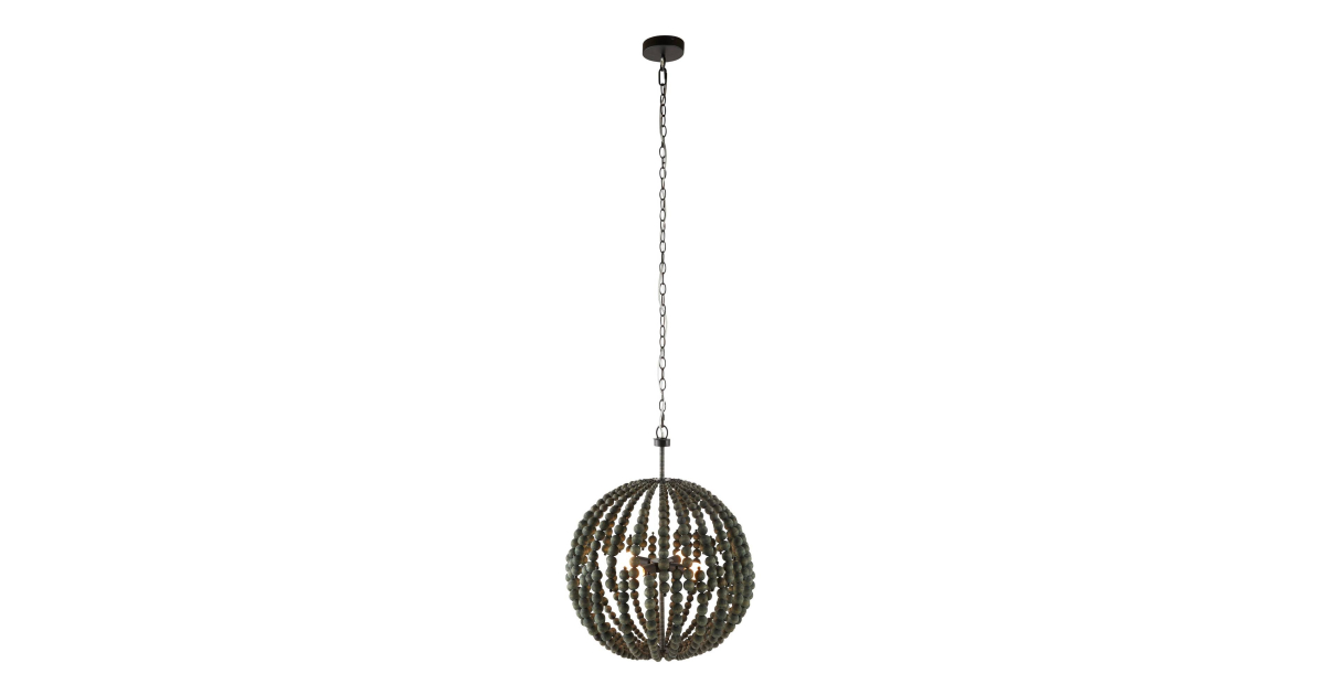 DSS02 - Emma Chandelier - Dark Gray Wash, Wood