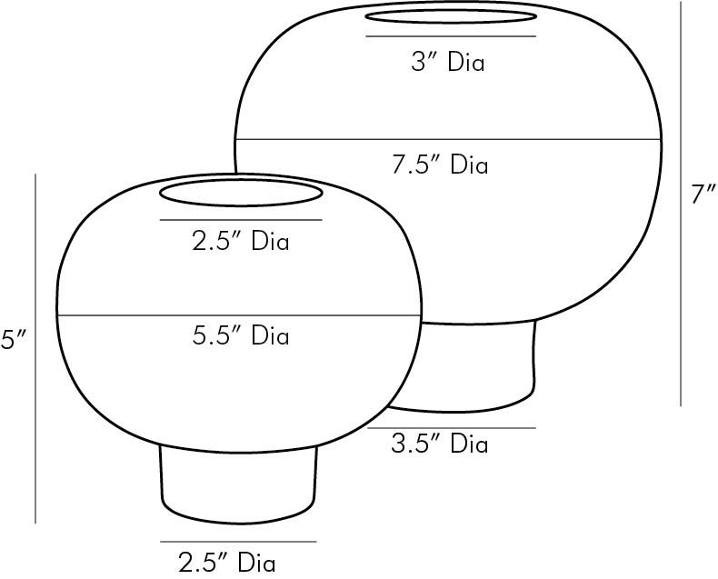 1040 - Tuttle Vases, Set of 2 - Peacock and Bronze Reactive Porcelain