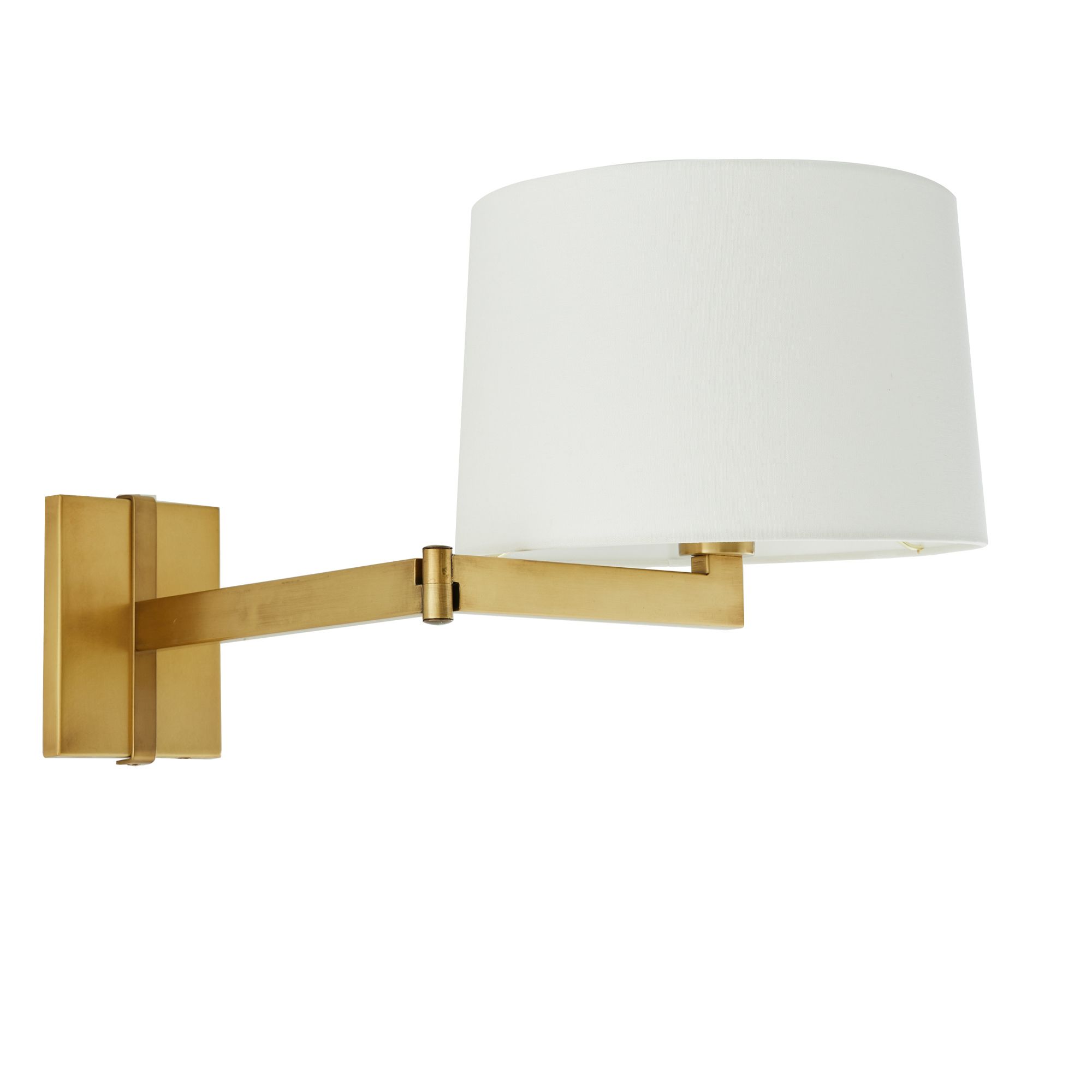 49871 - Portland Sconce - Antique Brass, White Linen