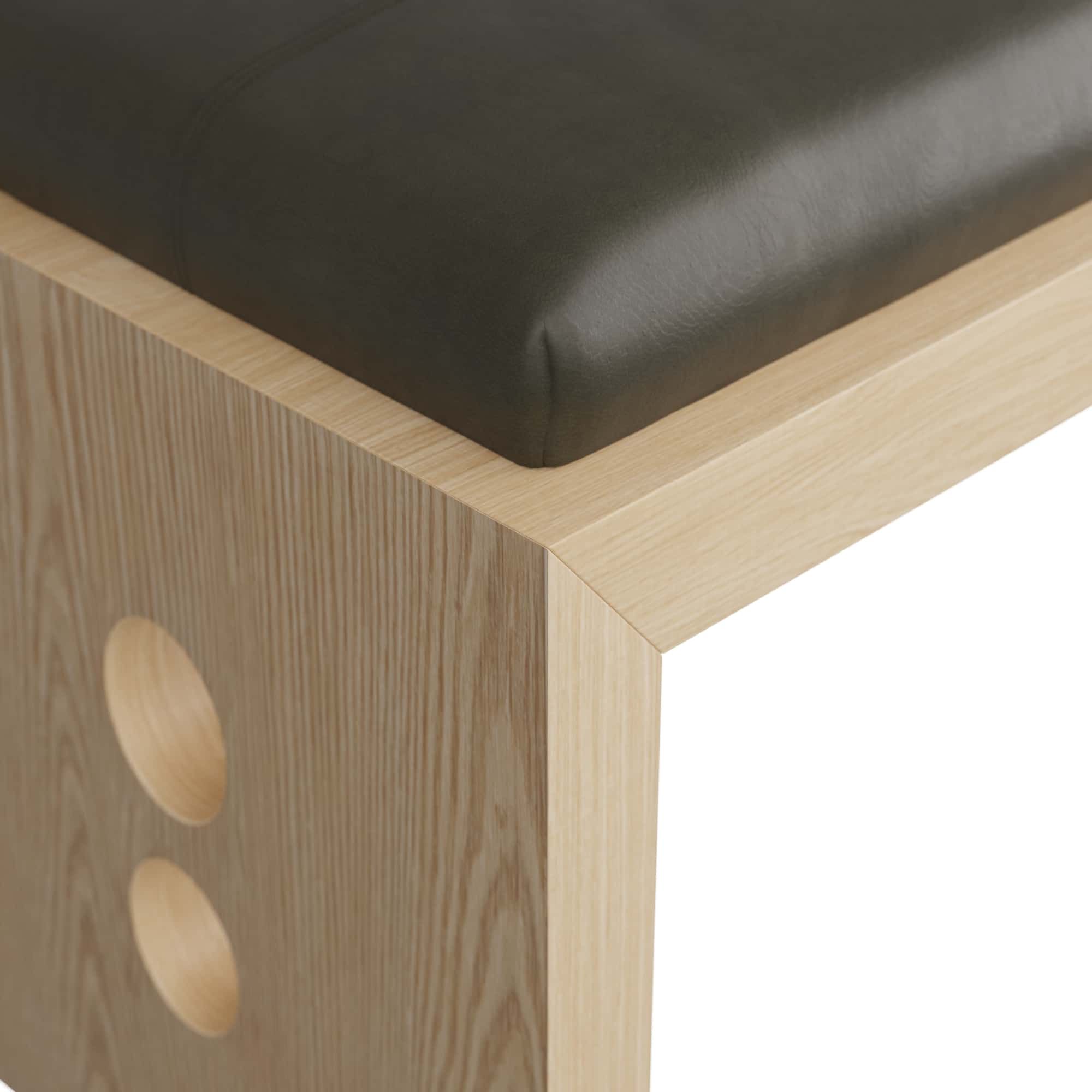 6264 - Raul Bench - Graphite Leather