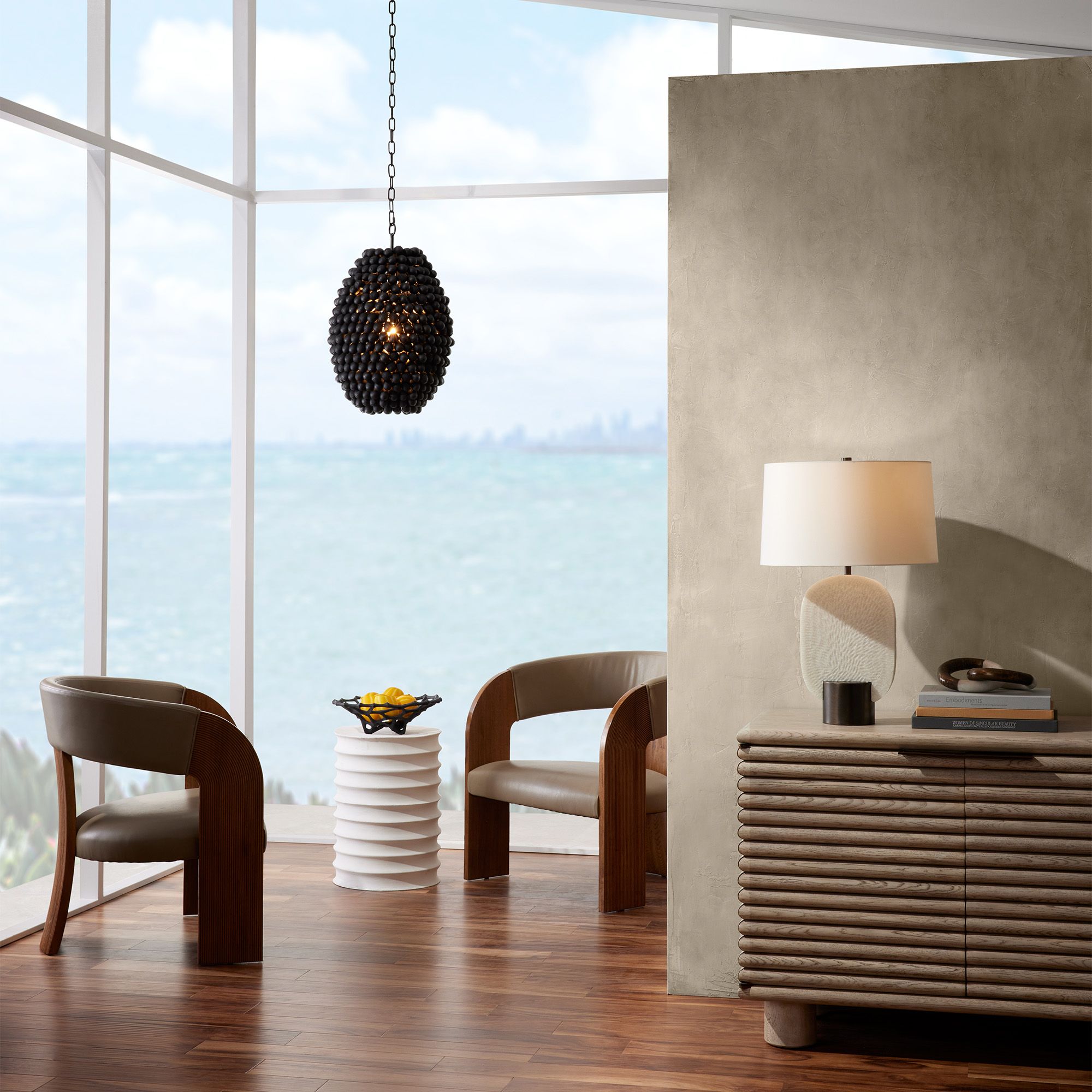 6964 - Reiko Accent Table - White Gesso