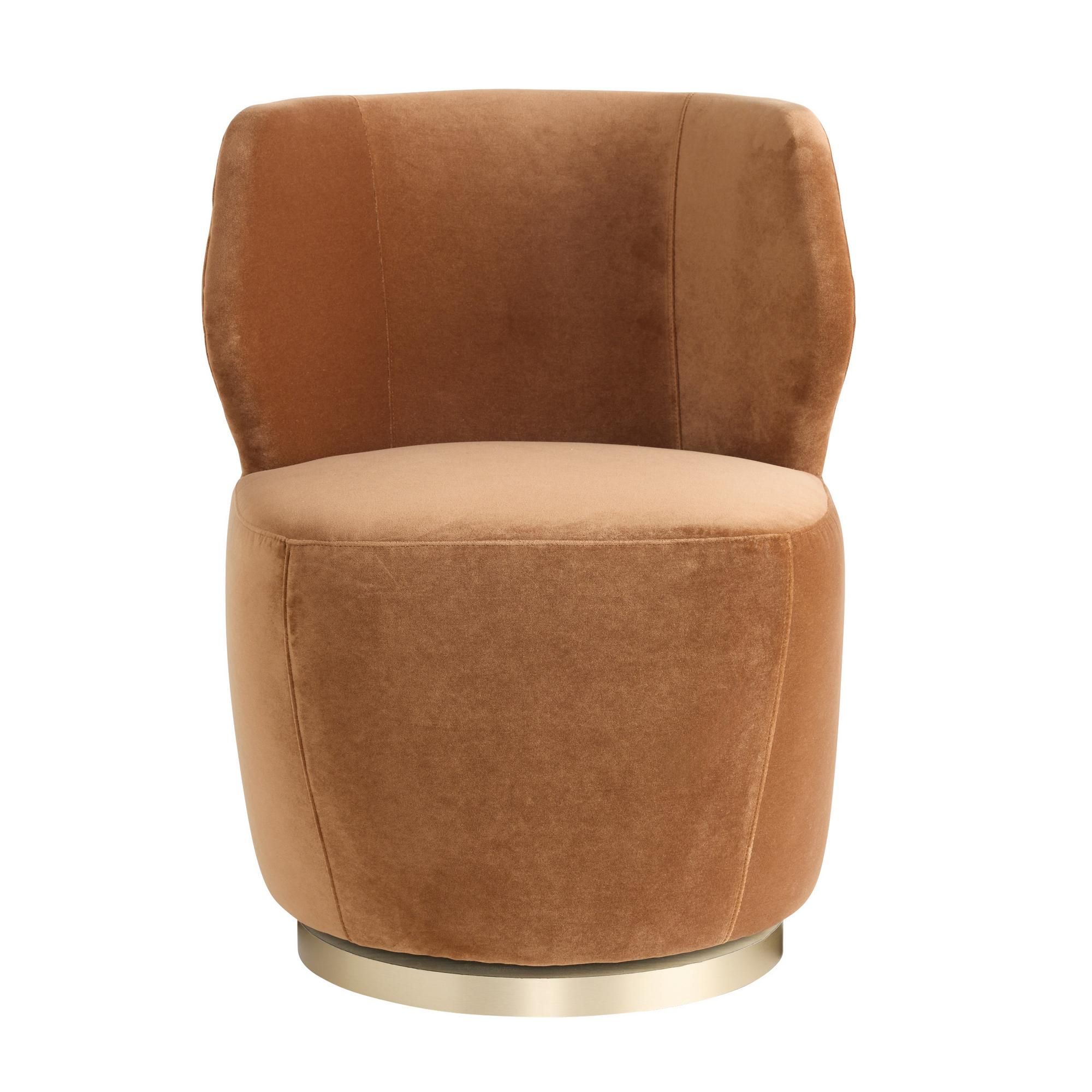 8172 - Poppy Chair Cider Velvet Champagne Swivel - Cider Velvet