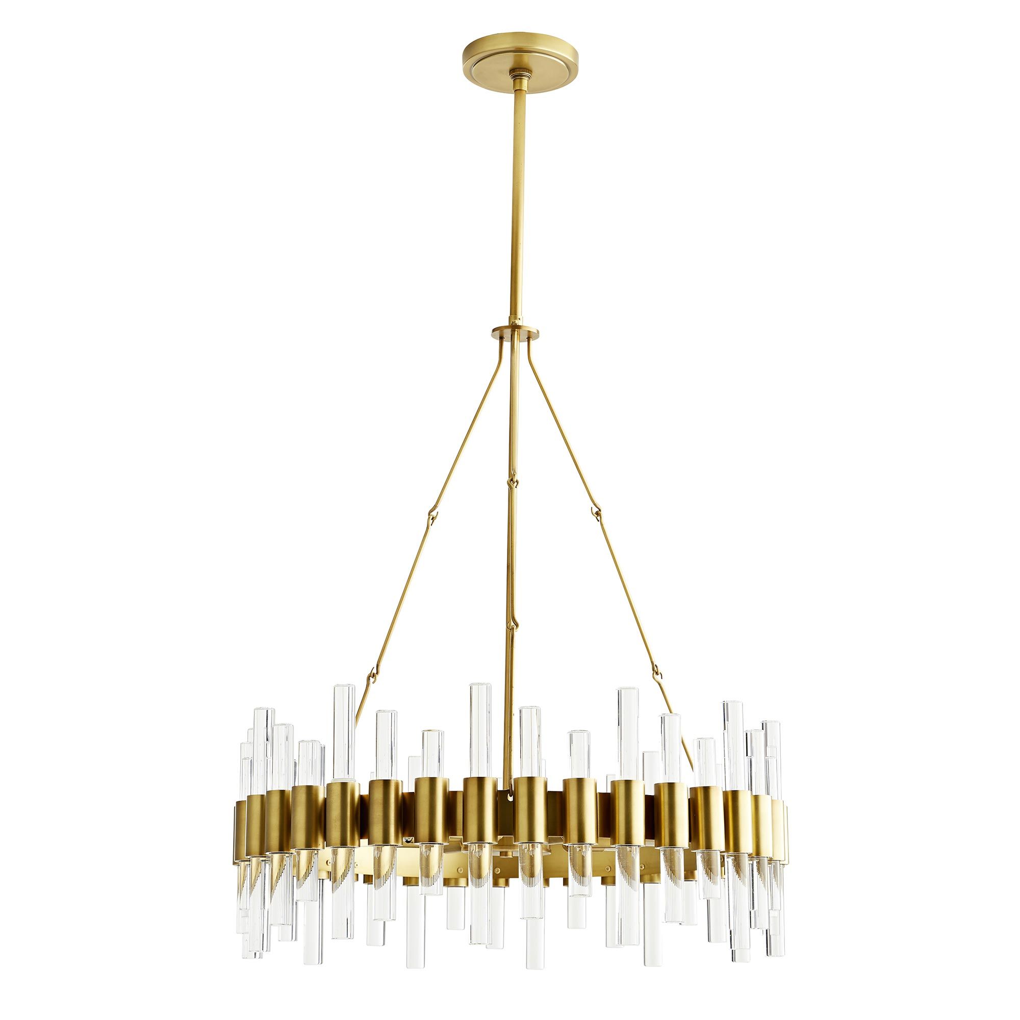 89094 - Haskell Small Chandelier - Antique Brass, Clear Acrylic