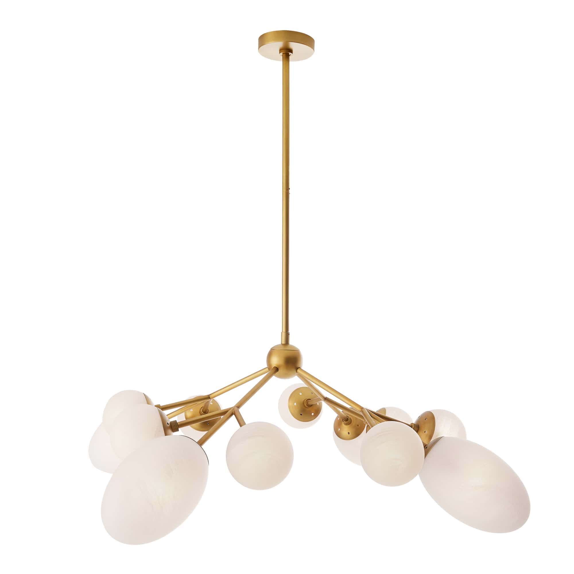 89653 - Panella Chandelier - Brushed Brass, Mattle Swirl Glass
