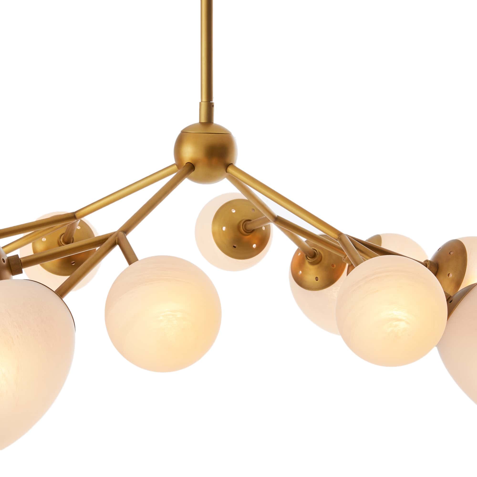 89653 - Panella Chandelier - Brushed Brass, Mattle Swirl Glass