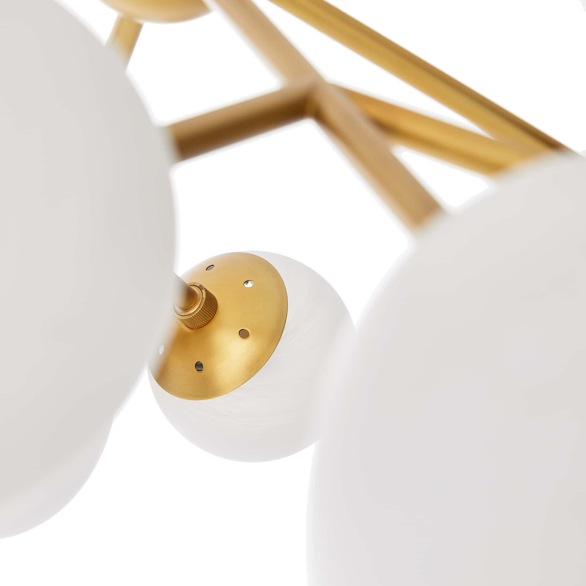 89653 - Panella Chandelier - Brushed Brass, Mattle Swirl Glass