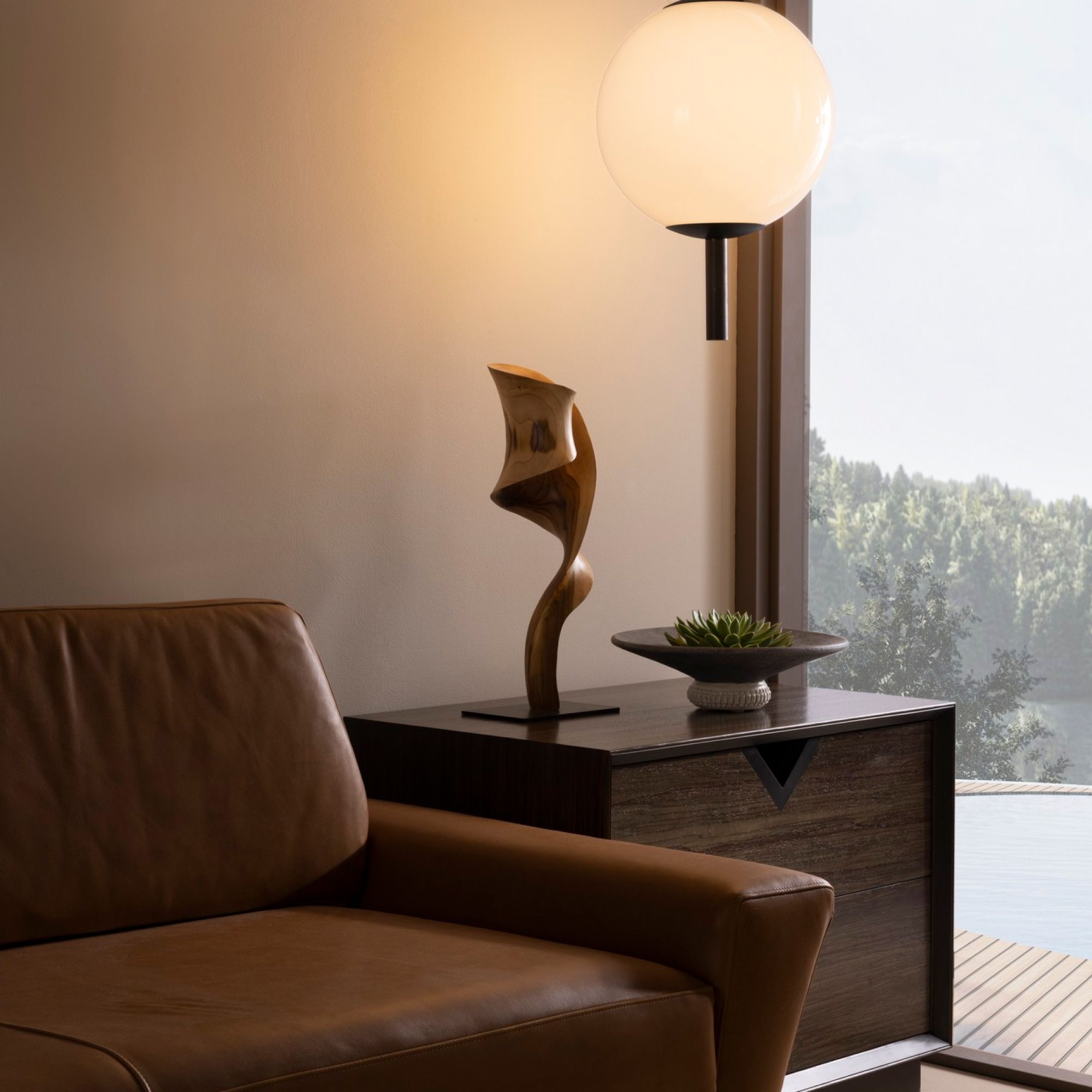 ATS02 - Taza Tabletop Set - Graphite and Ivory