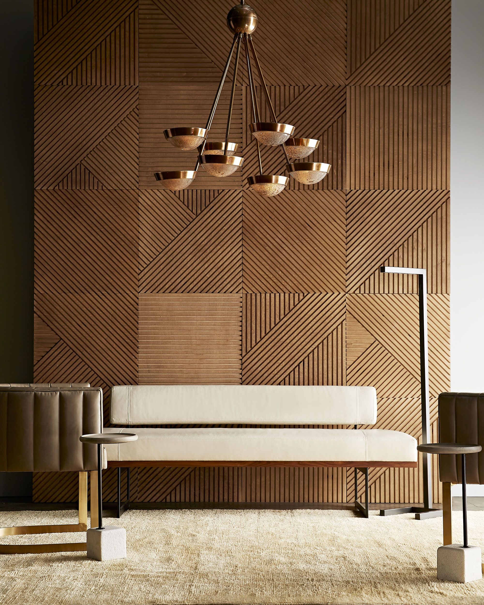 DB8003 - Tuck Bench Ivory Leather - Ivory Leather