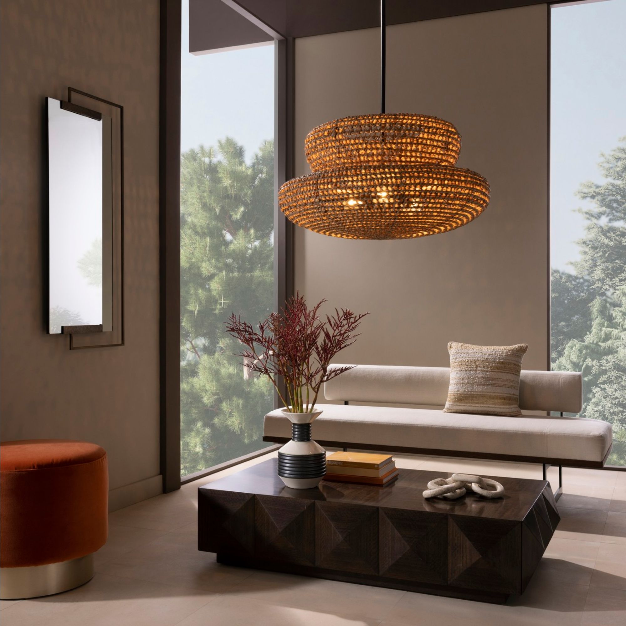 DMS03 - Tanya Chandelier - Natural Rattan