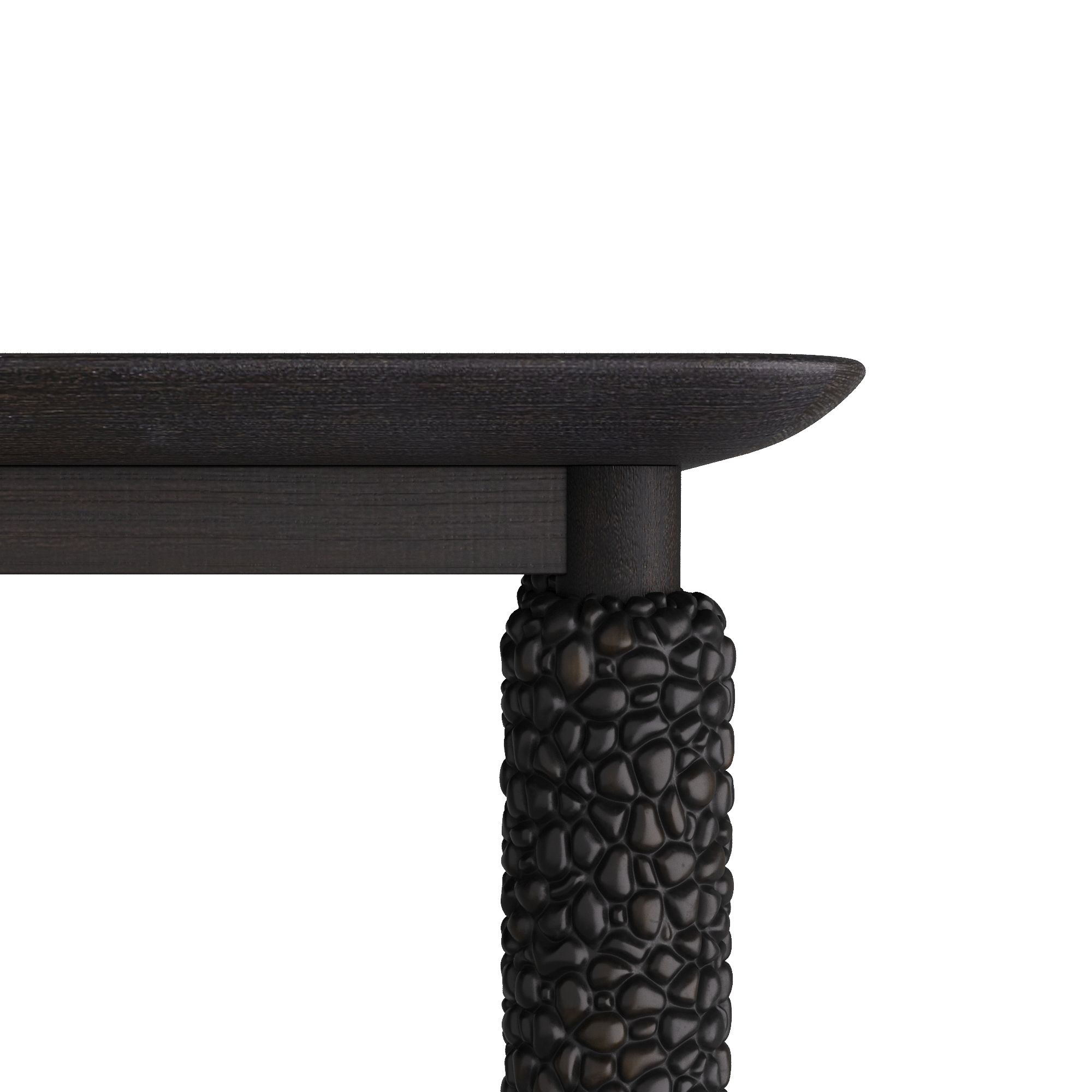 FDS06 - Anwar Dining Table - Wirebrushed Ebony