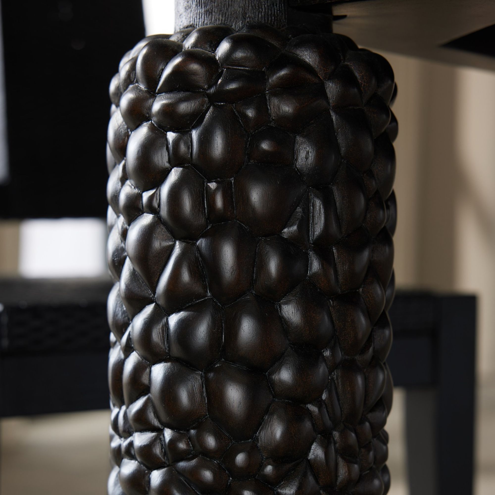 FDS06 - Anwar Dining Table - Wirebrushed Ebony