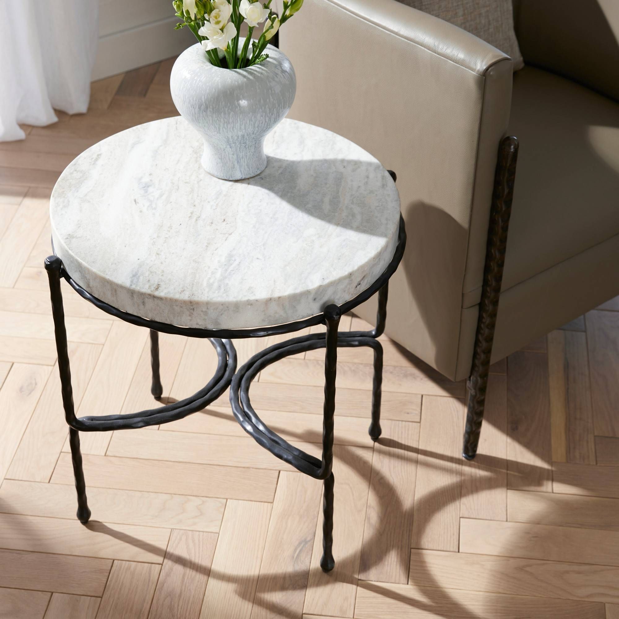 FEI24 - Cedrick End Table - Blackened Iron