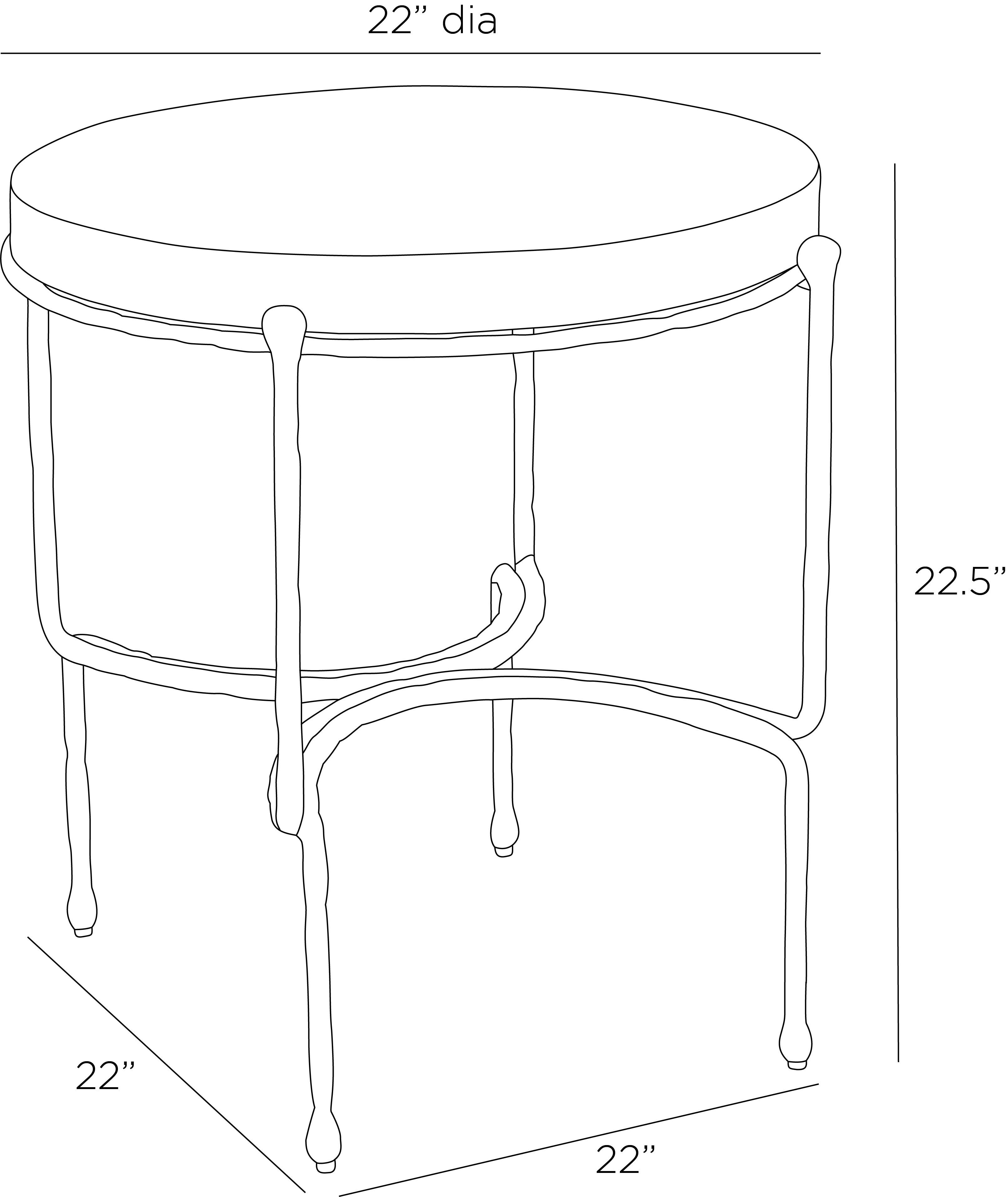 FEI24 - Cedrick End Table - Blackened Iron