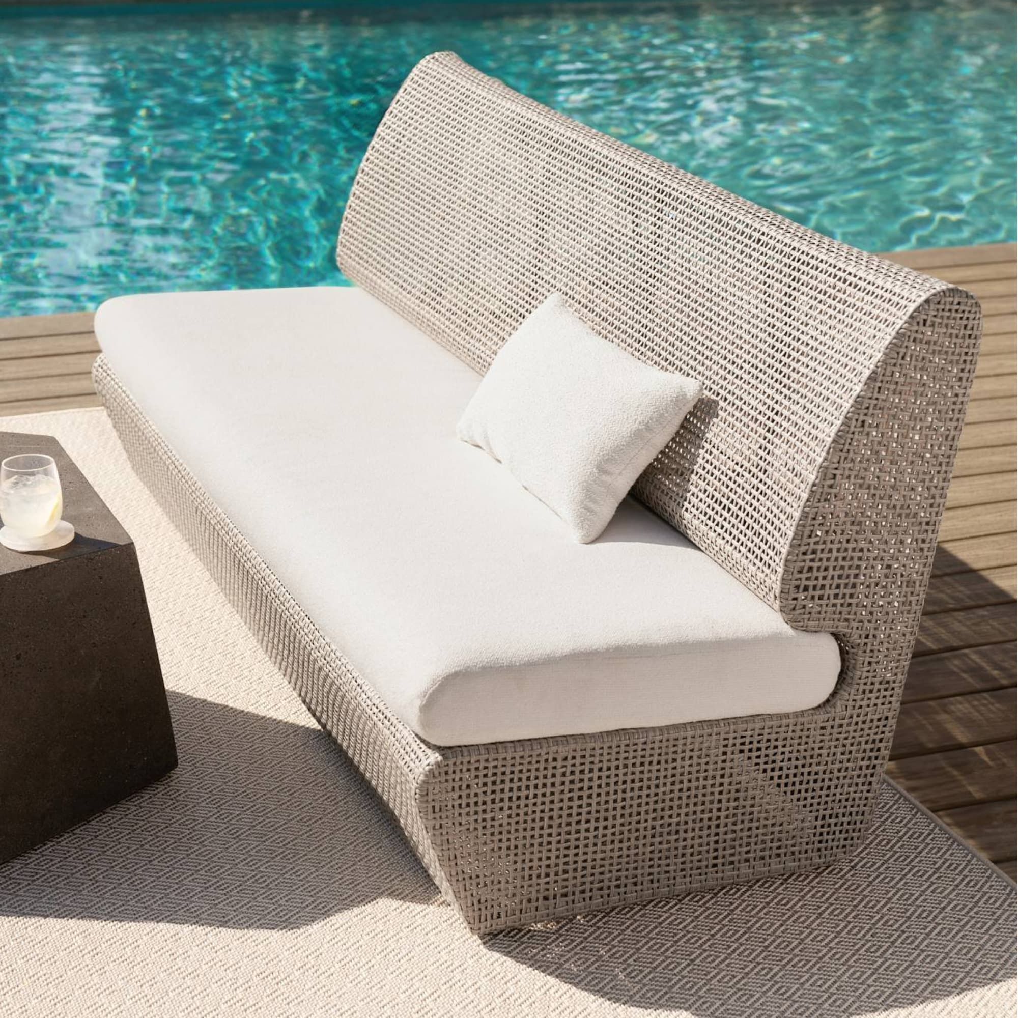 FFS02 - Dupont Outdoor Sofa - Pearl Outdoor Performance Bouclé