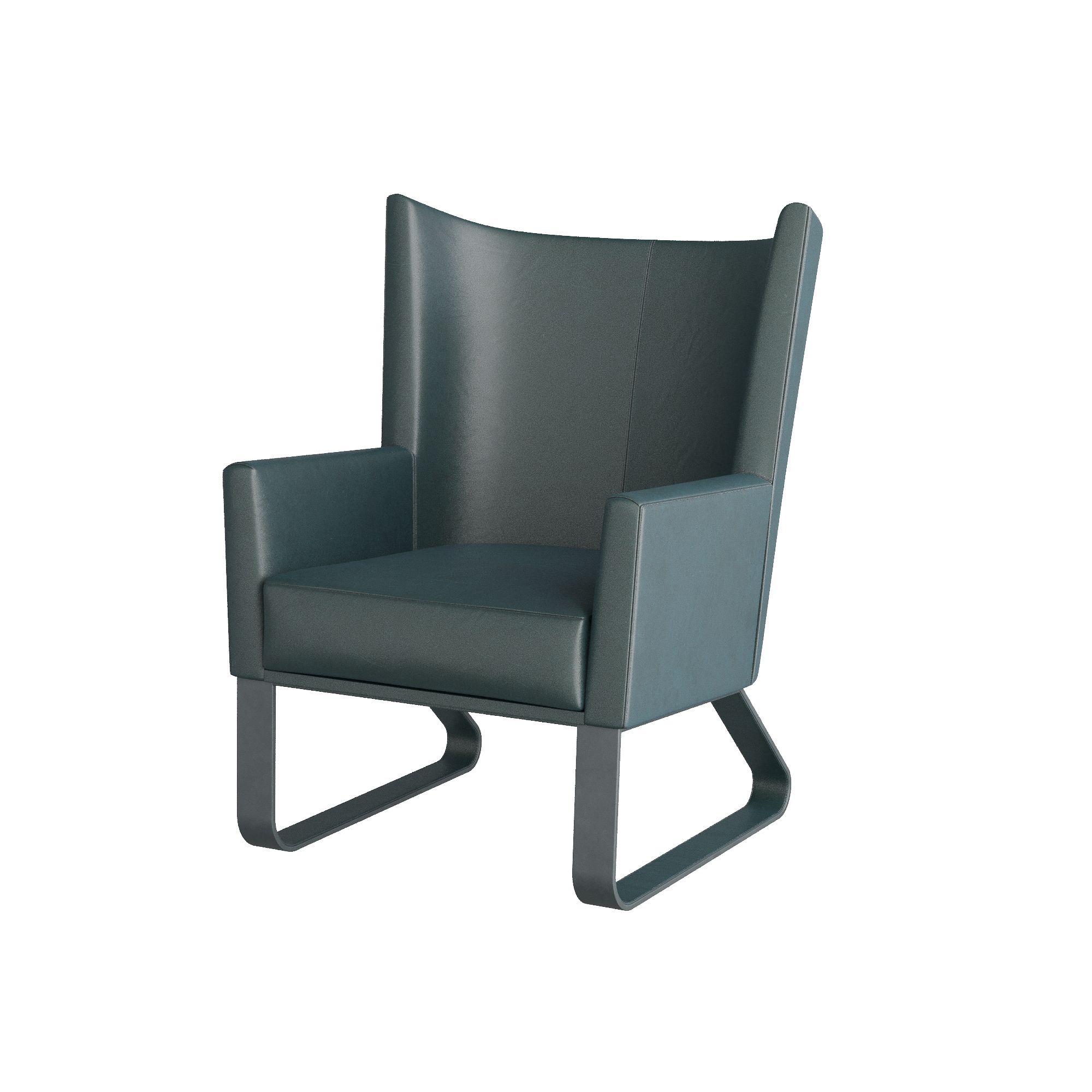 FRI09 - Bleu Wingback Chair - Storm Leather