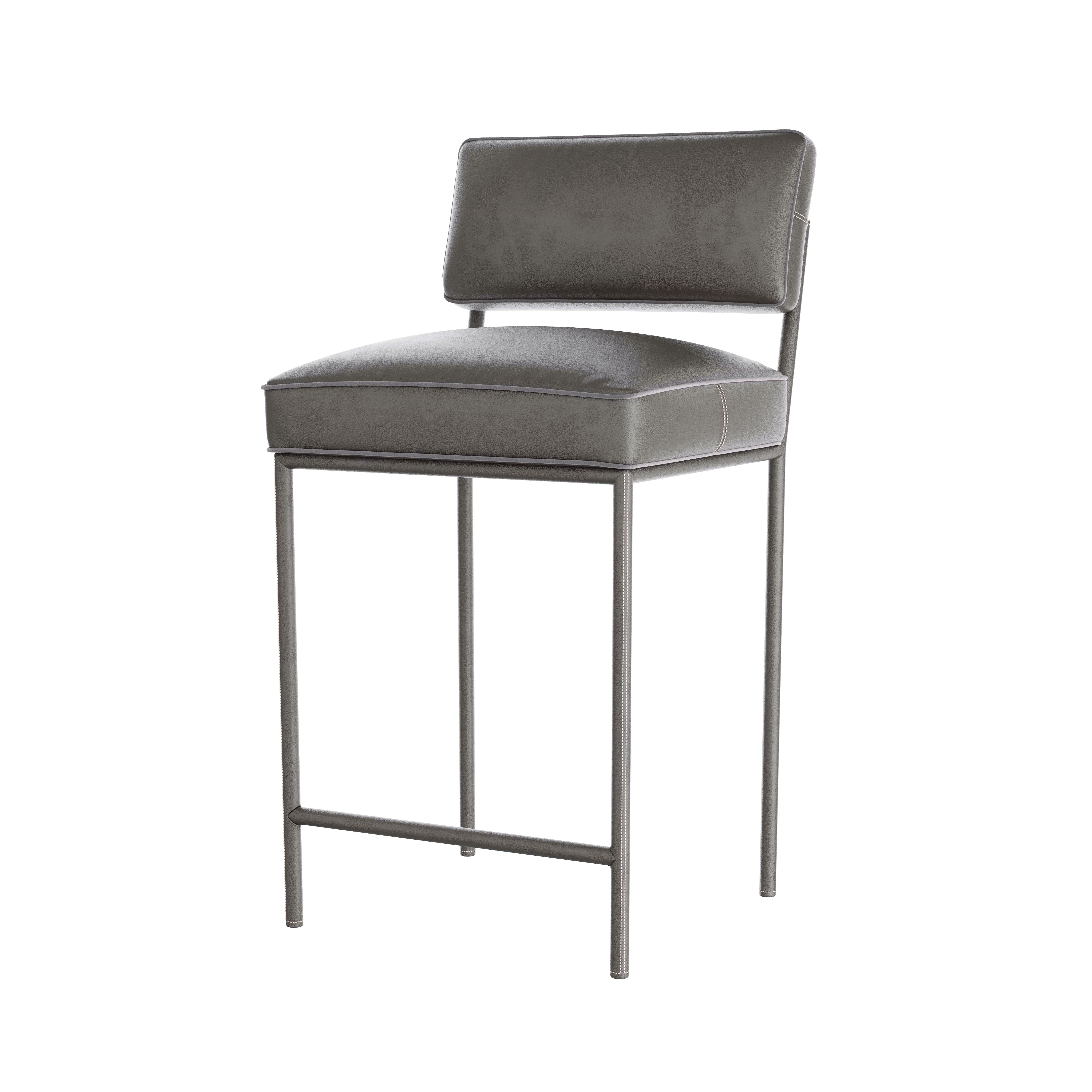 FSI01 - Topanga Counter Stool - Lead Leather