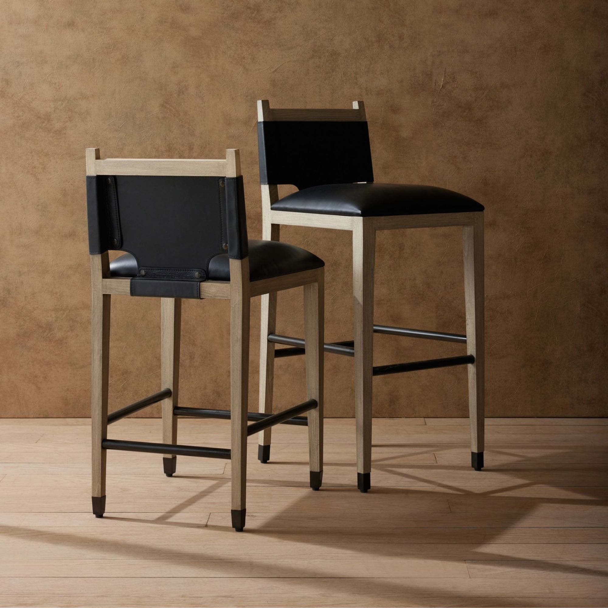 FSI10 - Burdock Counter Stool - Ebony Leather