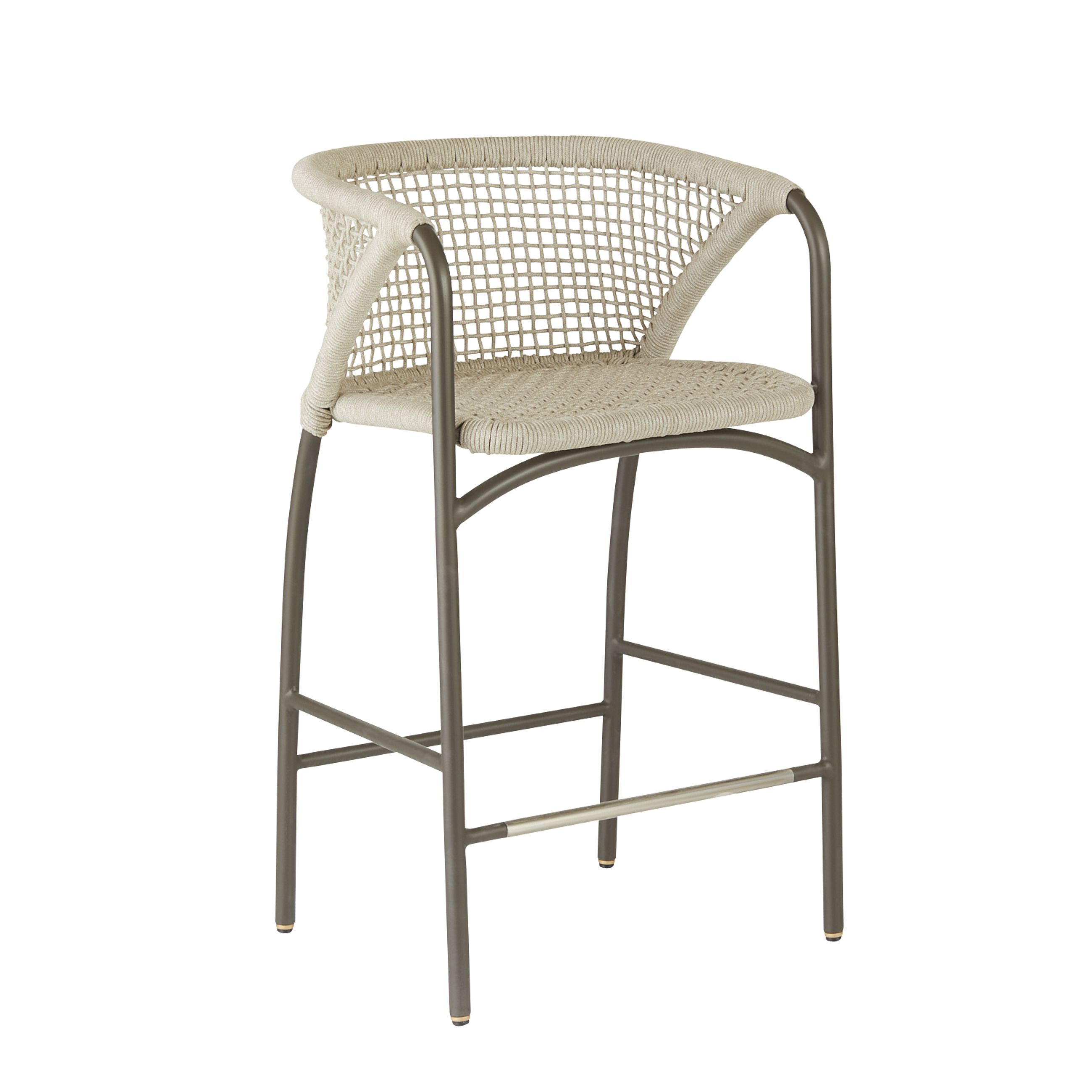 FSS02 - Enzo Outdoor Bar Stool - Buff Plain Weave