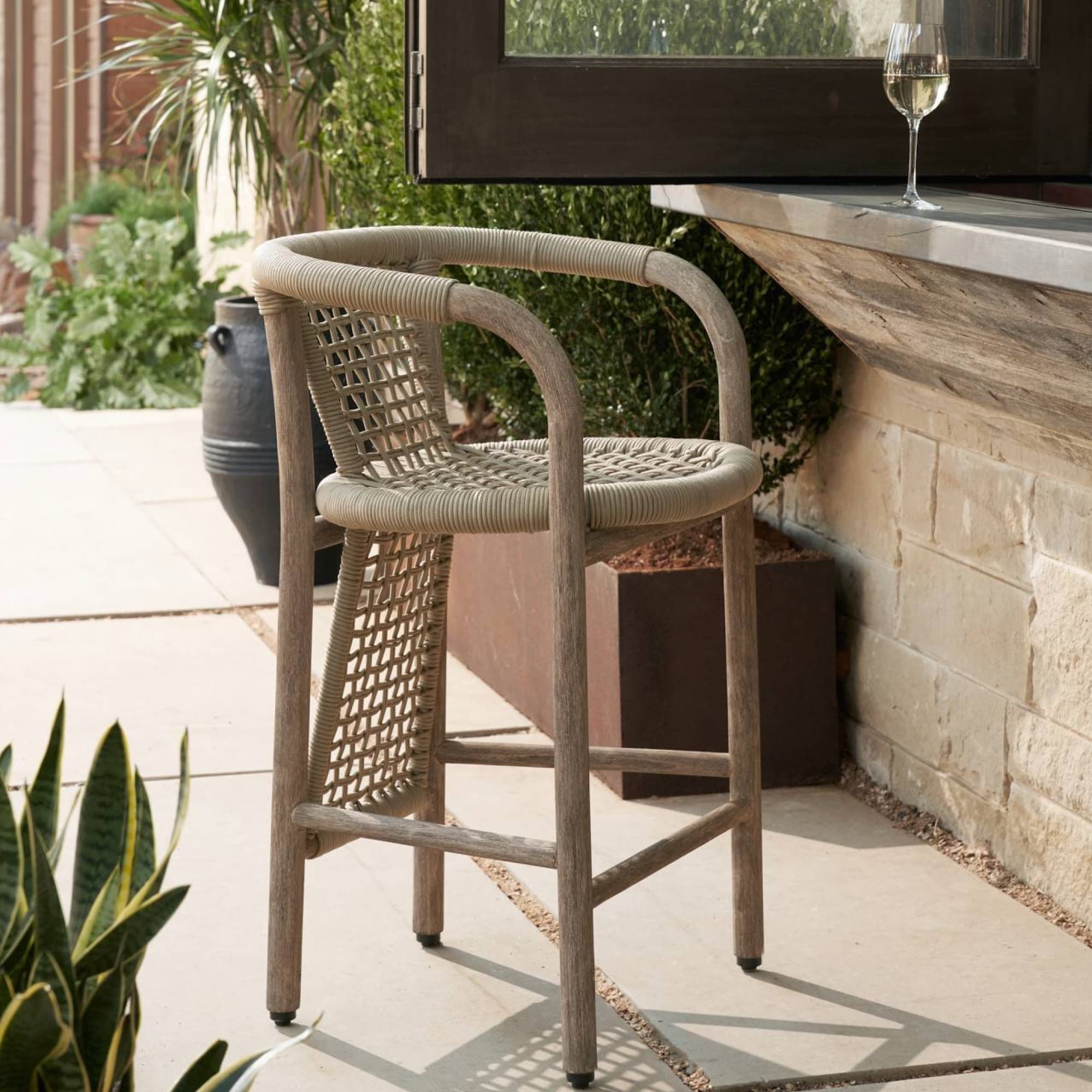 FSS03 - Chapman Outdoor Counter Stool - Willow Plain Weave