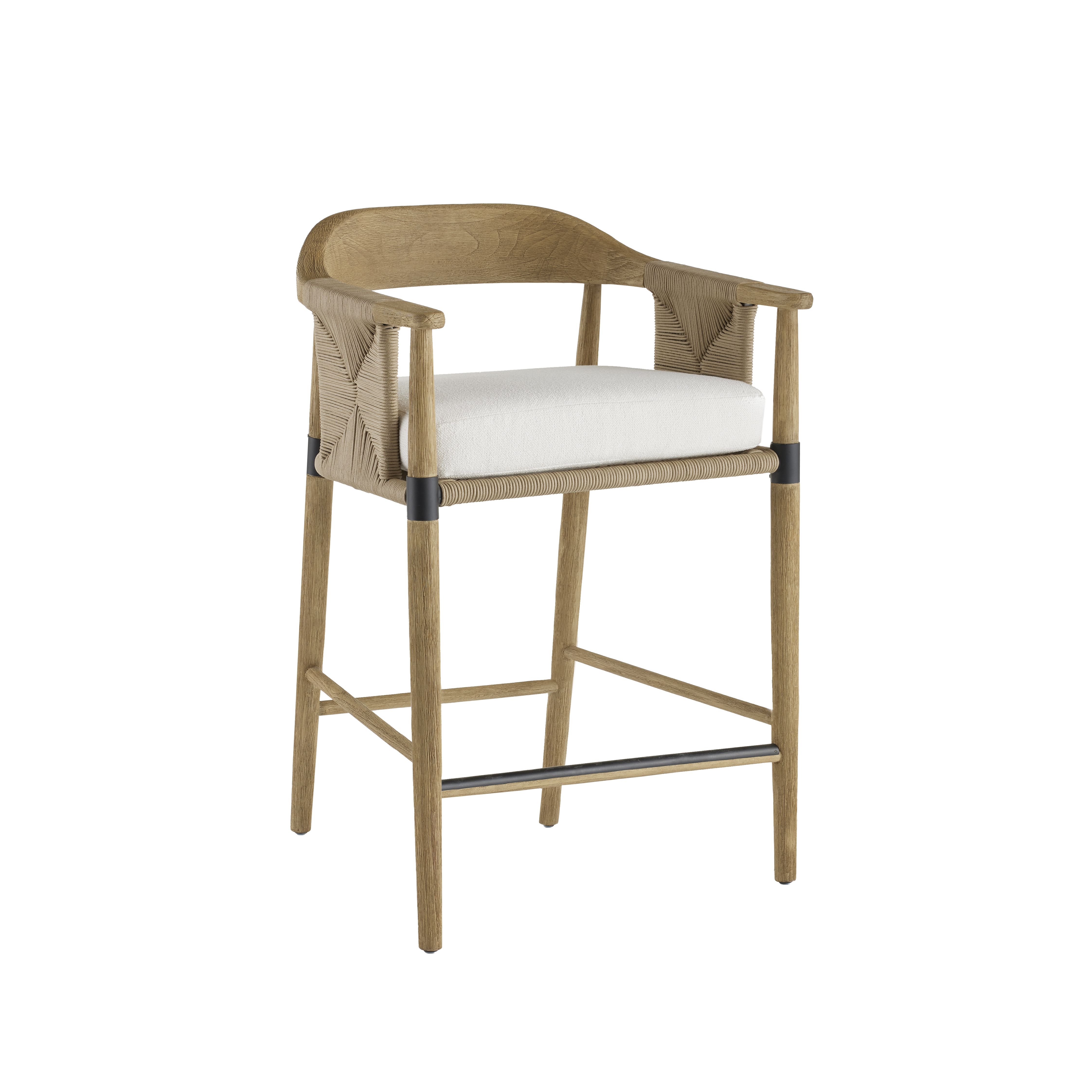 FSS06 - Estes Outdoor Counter Stool - Pearl Outdoor Performance Bouclé