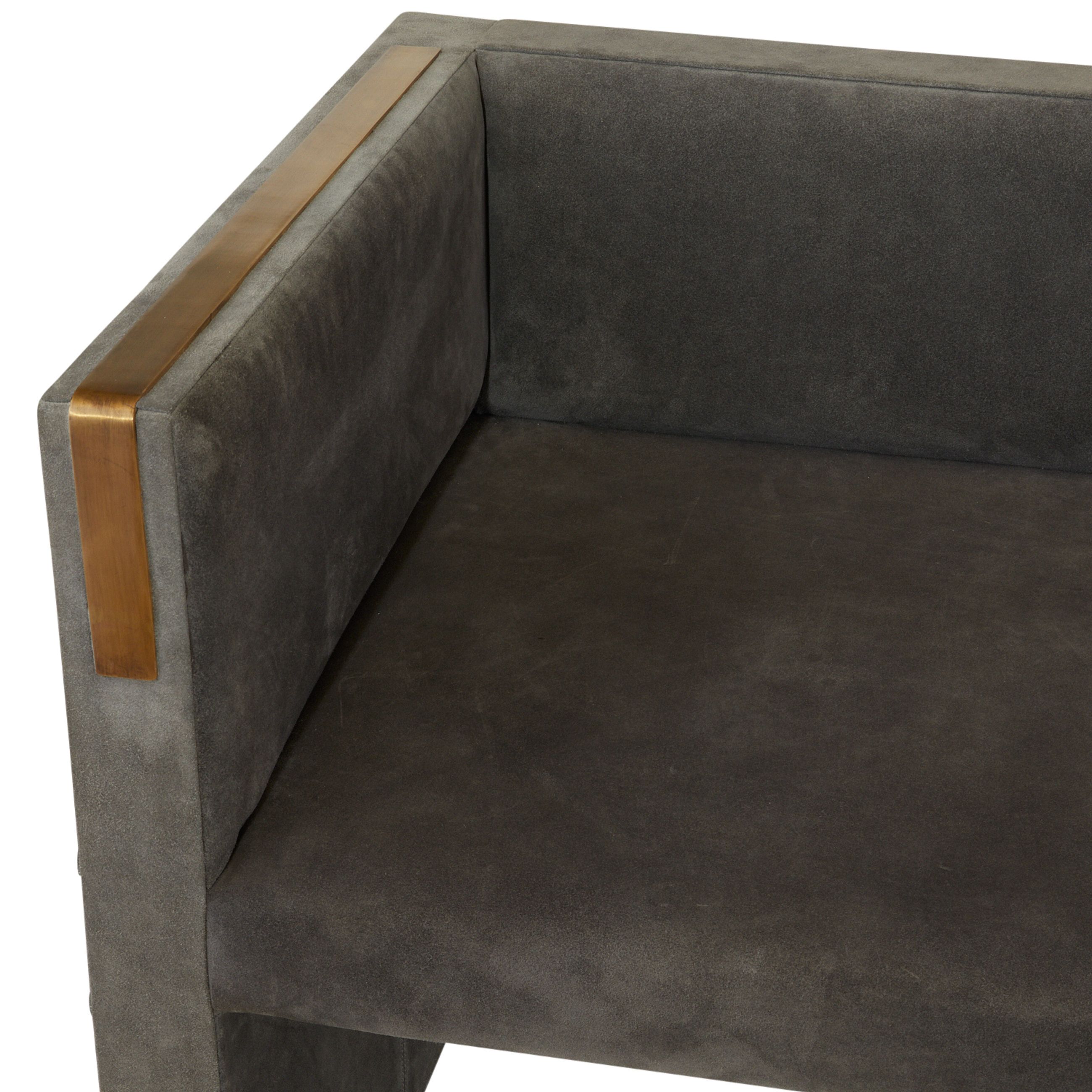 FTI01 - Donovan Settee - Slate Grey Suede