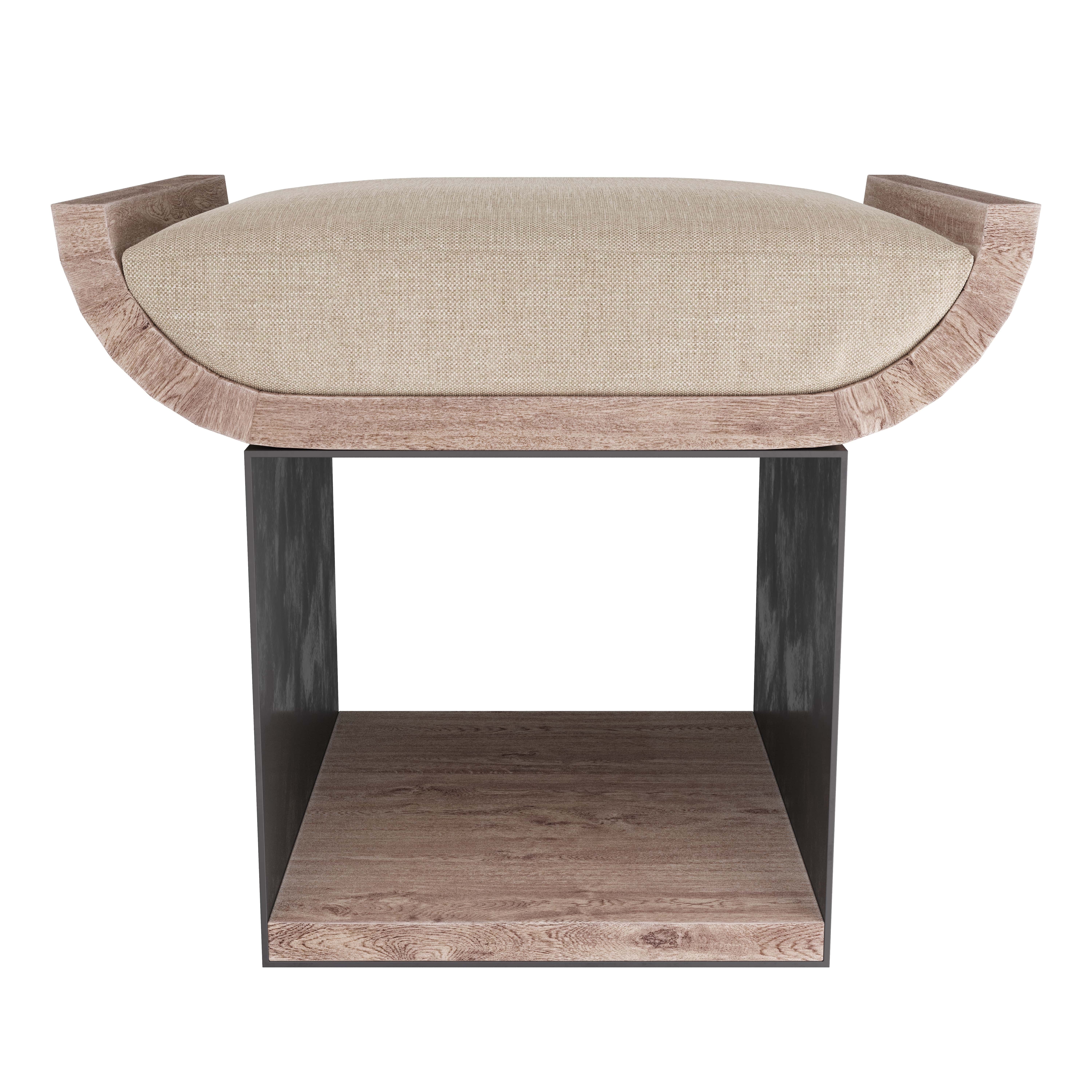 GDFOI01 - Bookstack Stool - Natural Linen