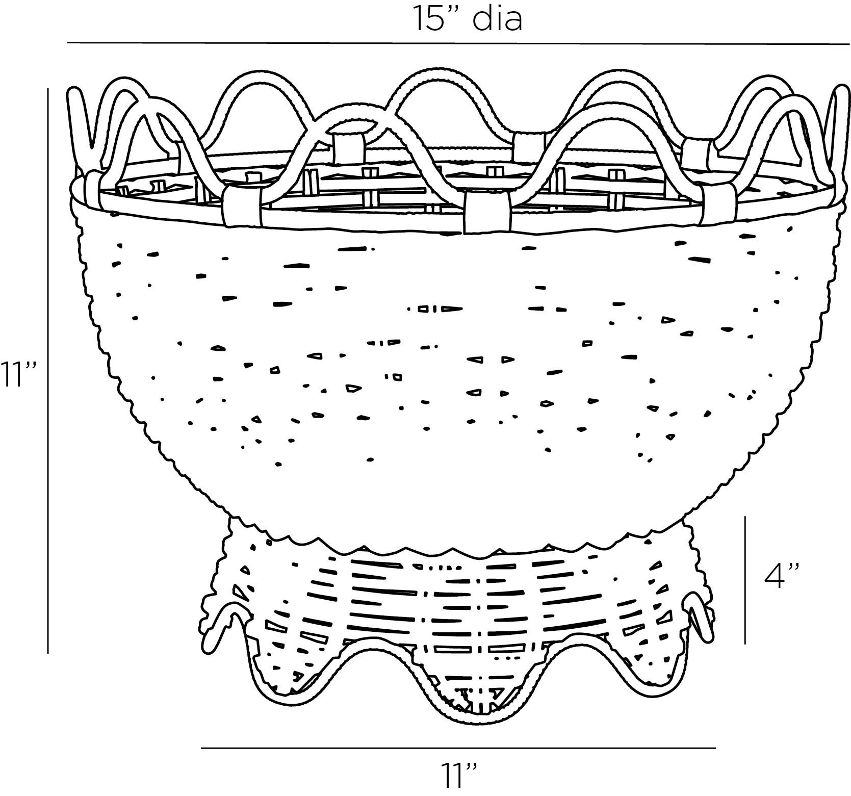 GKATS01 - Mar Centerpiece - Black & Natural, Rattan