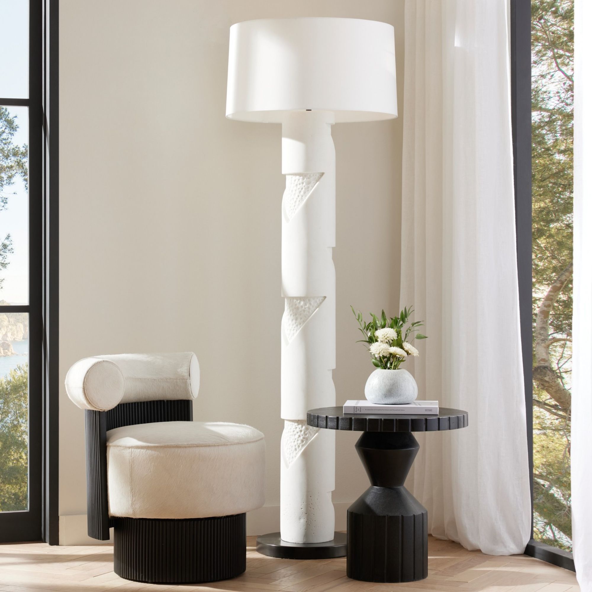 PFC17-SH035 - Cristiano Floor Lamp - Ivory, Riverstone
