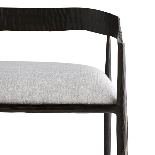 4747 - Ansel Bar Stool - Sterling Linen, Hammered Iron