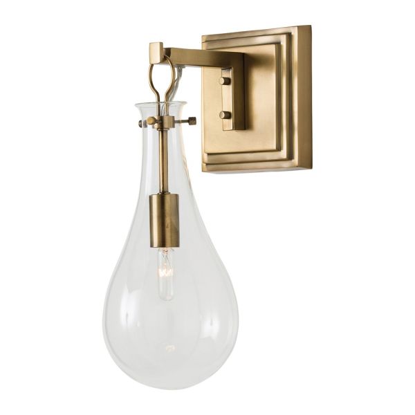 49986 - Sabine Sconce - Antique Brass, Clear Glass