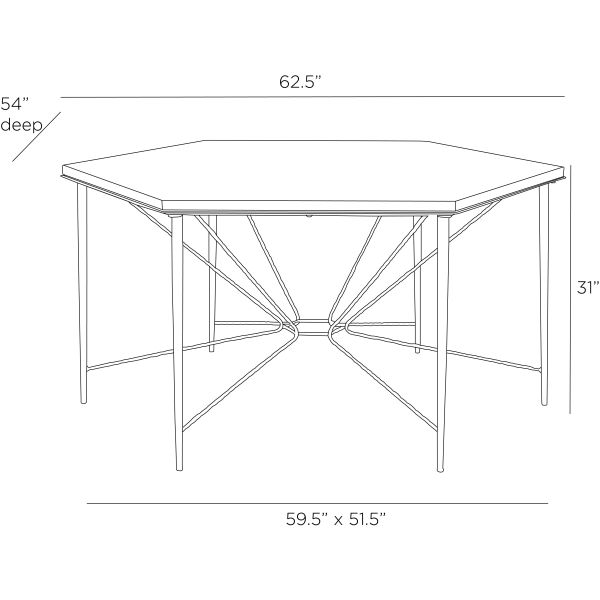 FDI03 - Estrella Dining Table - Blackened Iron