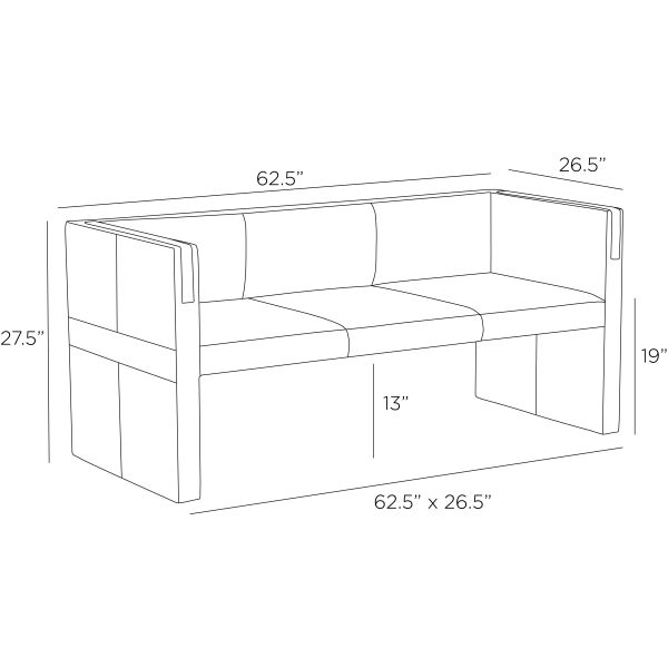 FTI01 - Donovan Settee - Slate Grey Suede