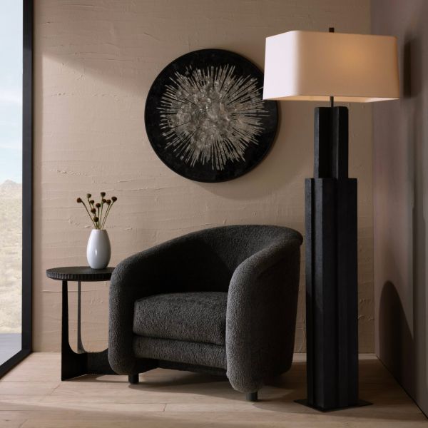 PFC12-SH017 - Beaux Floor Lamp - Black, Lavastone
