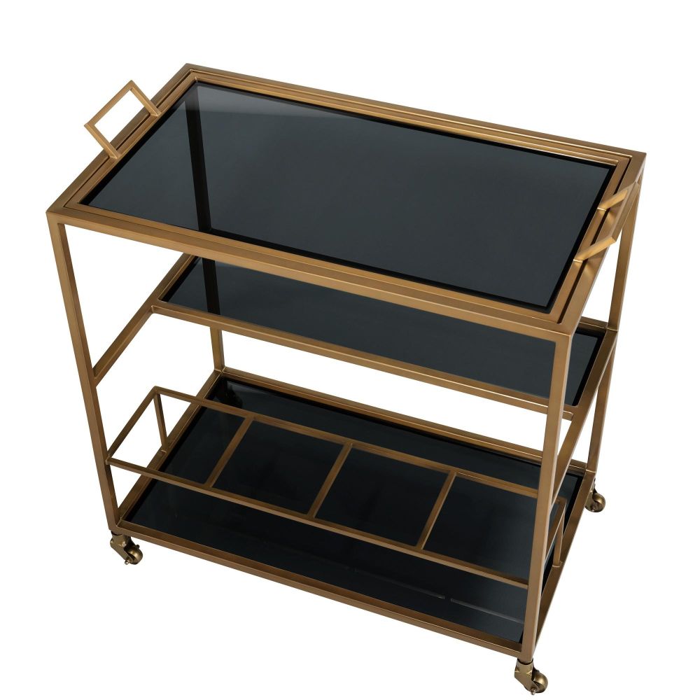 4395 - Jak Bar Cart - Antique Brass, Iron