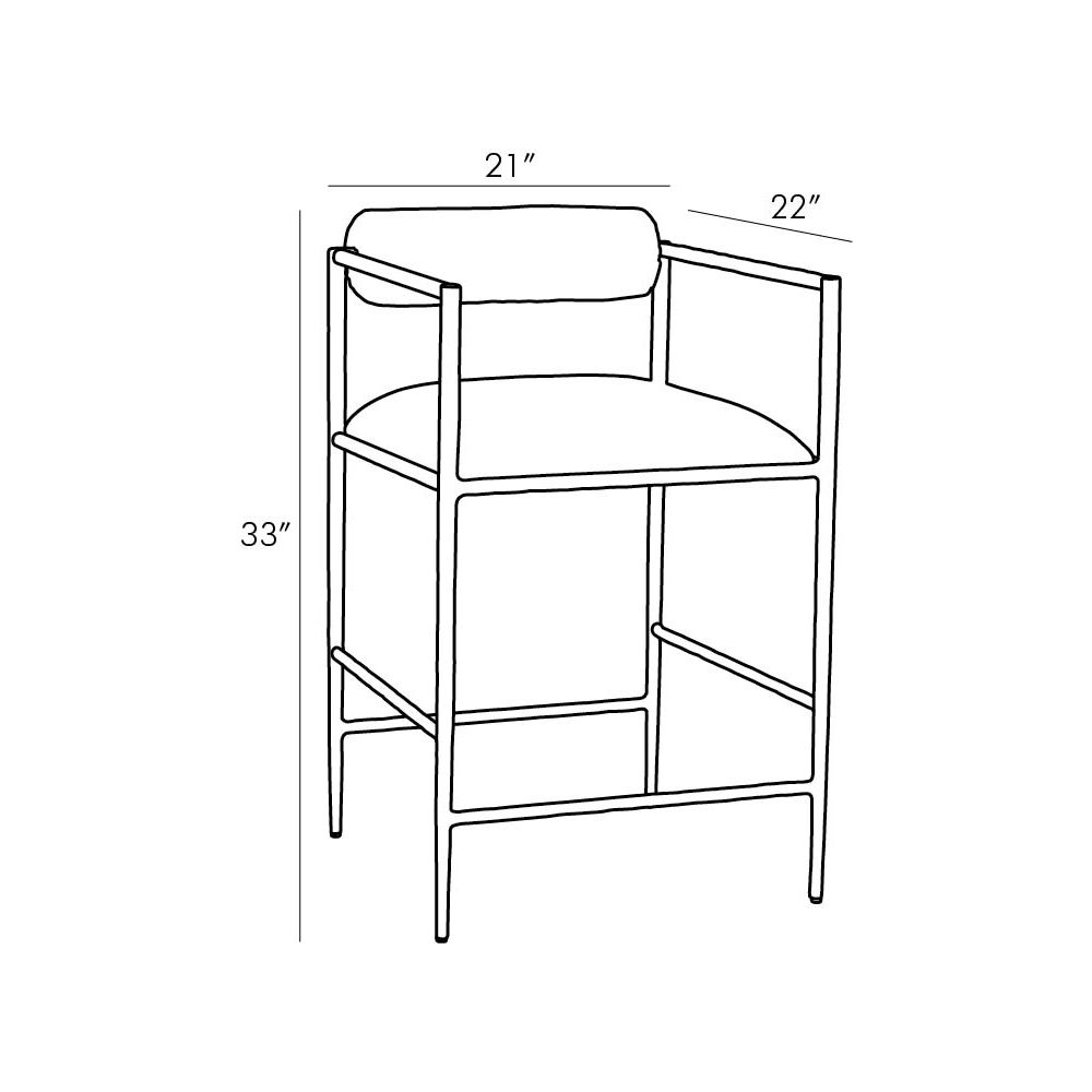 4706 - Barbana Counter Stool Ocelot Embroidery - Ocelot Embroidery
