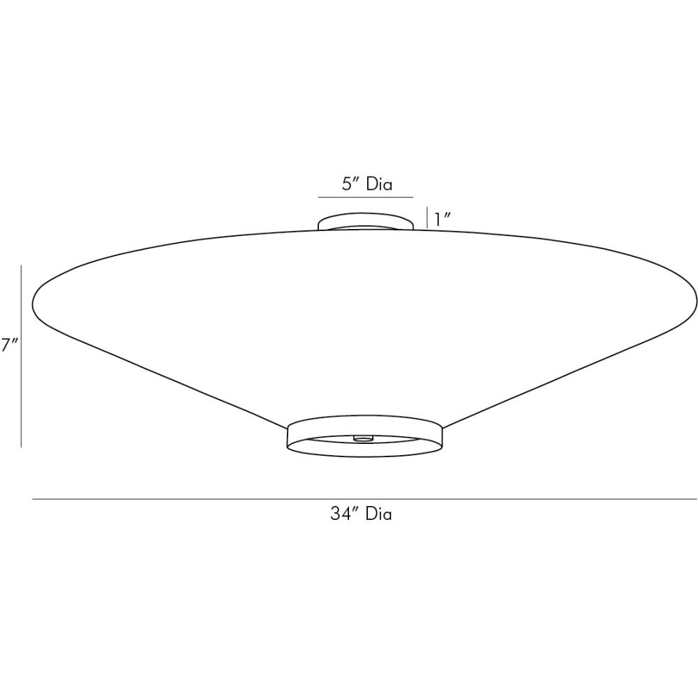 49381 - Decker Semi-Flush - Antique Brass, White Linen