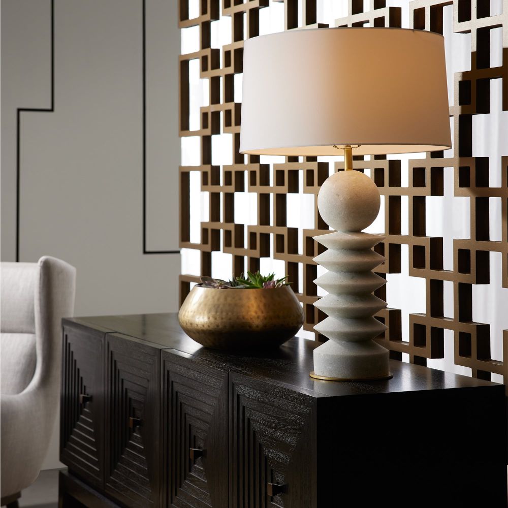 49914-434 - Roxbury Lamp - Ivory, Glass Stone