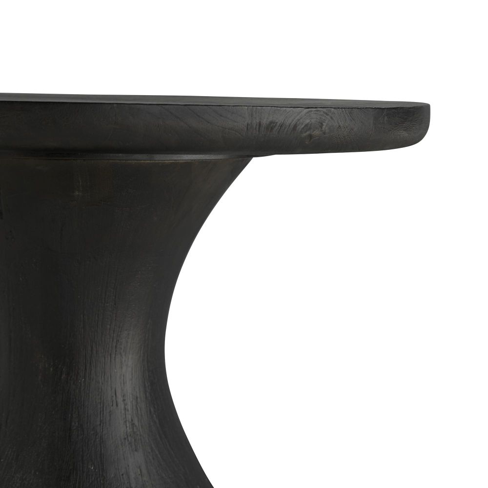 5073 - Scout End Table - Sandblasted Soft Black Waxed, Mango Wood