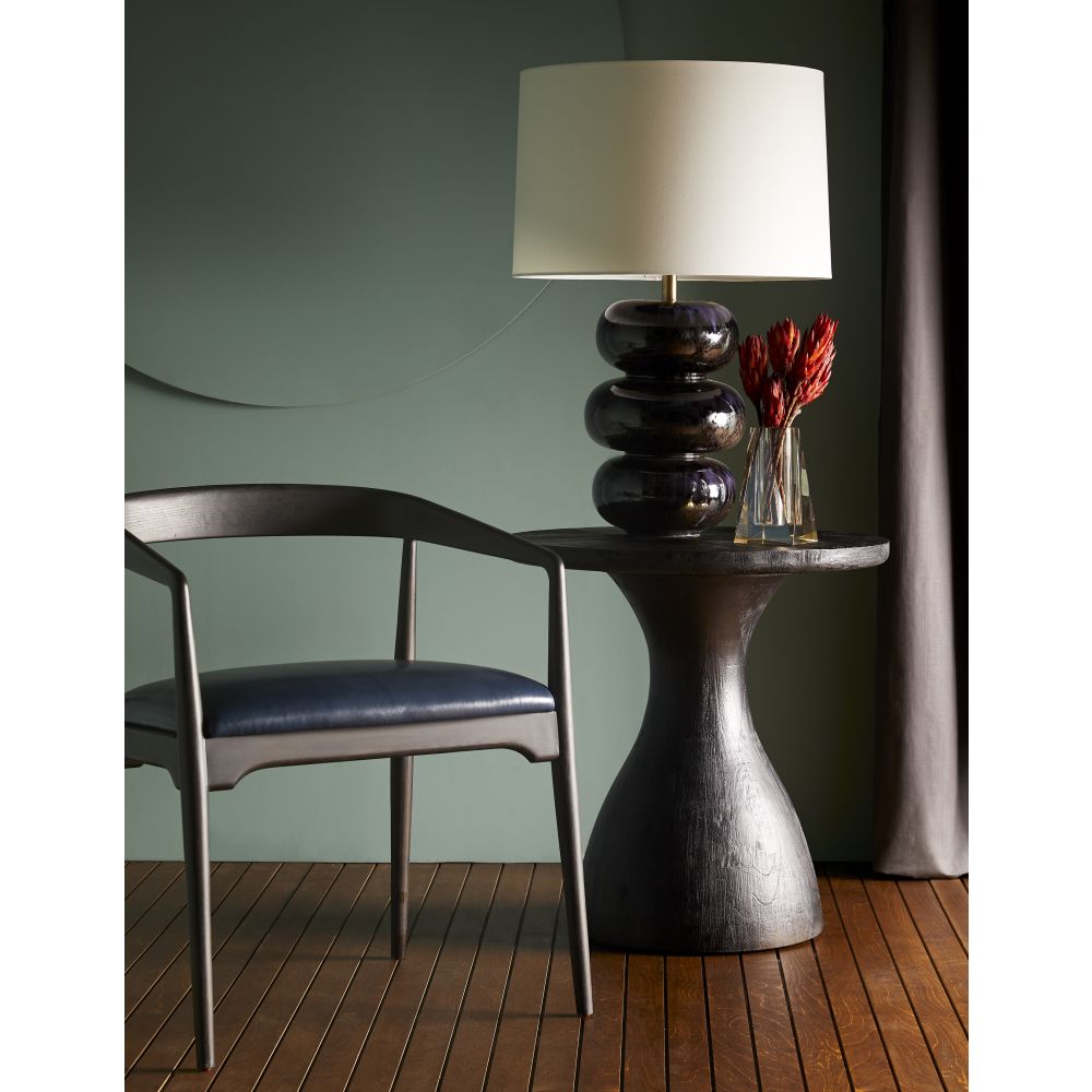 5073 - Scout End Table - Sandblasted Soft Black Waxed, Mango Wood