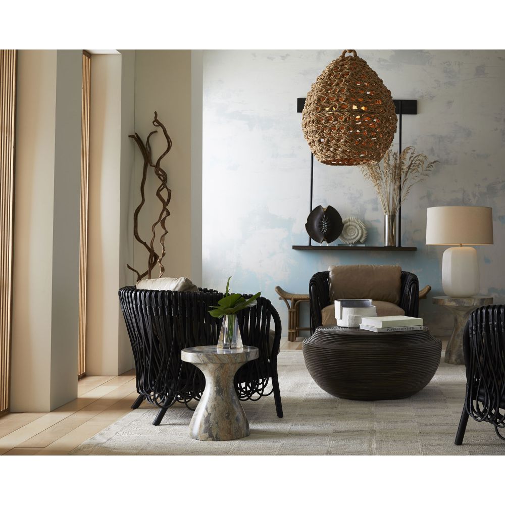 5590 - Strata Lounge Chair - Oyster Leather, Black