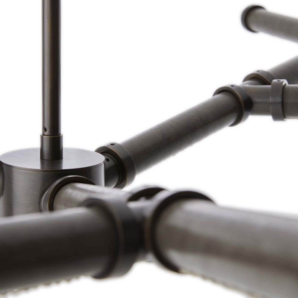 89499 - Paden Chandelier - Charcoal, Leather