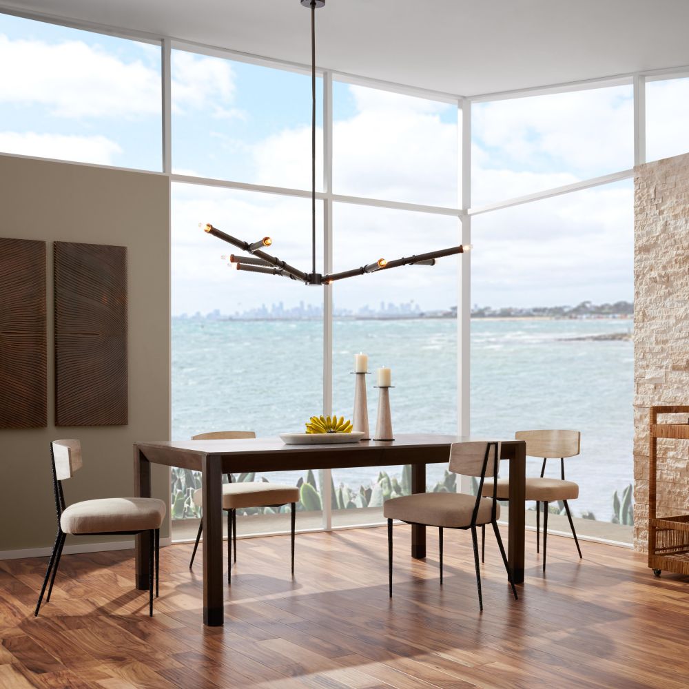 89499 - Paden Chandelier - Charcoal, Leather