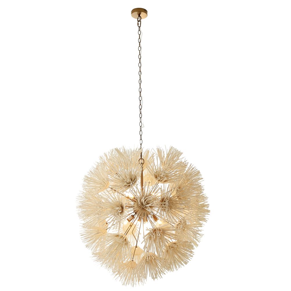 DMS04 - Winona Chandelier - Ivory, Rattan