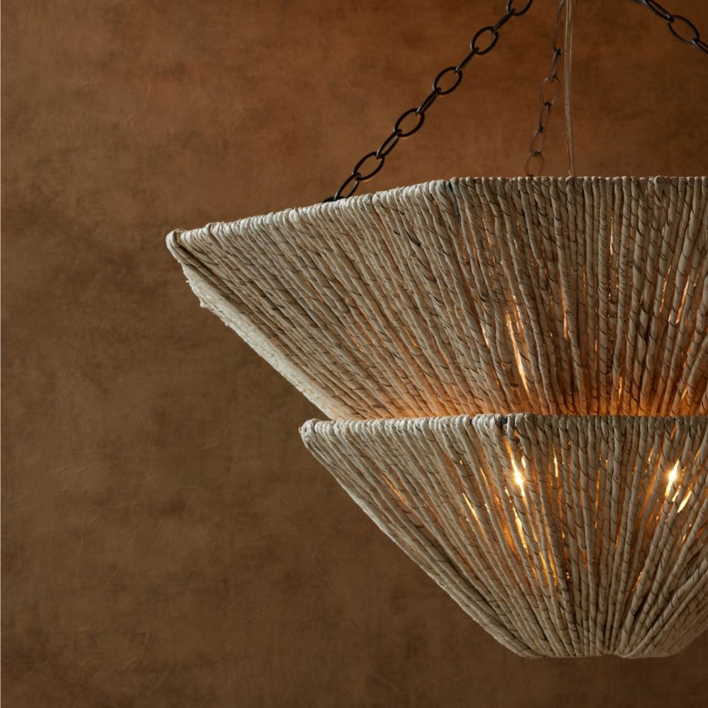 DMS13 - Anya Chandelier - Light Gray Stained, Abaca