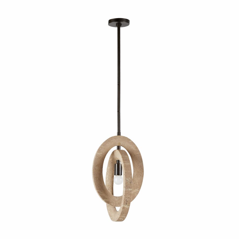 DPC15 - Collins Pendant - Faux Travertine, Resin