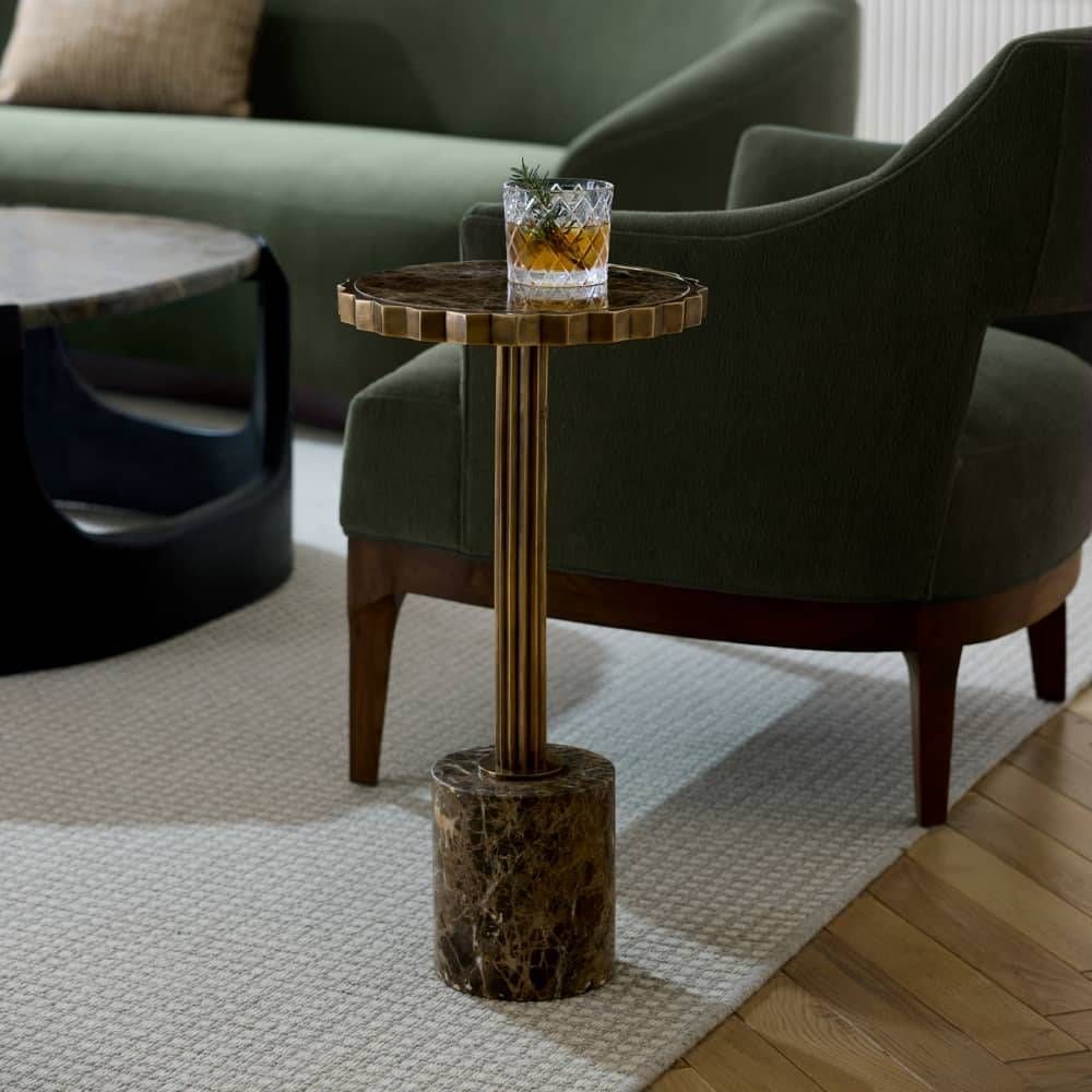 FAI26 - Mabel Accent Table - Brown Emperador, Emperador Marble