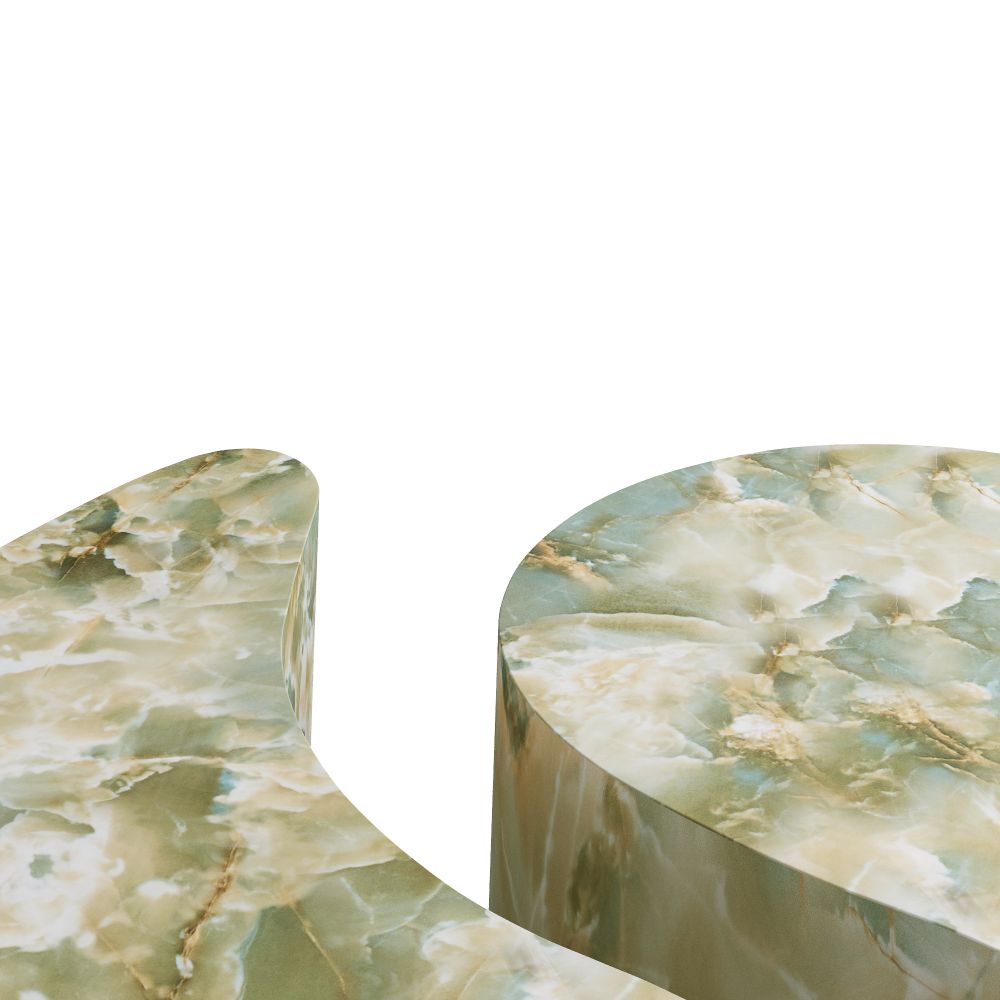 FCS08 - Adeline Coffee Tables, Set of 2 - Jade Faux Marble, Concrete ...