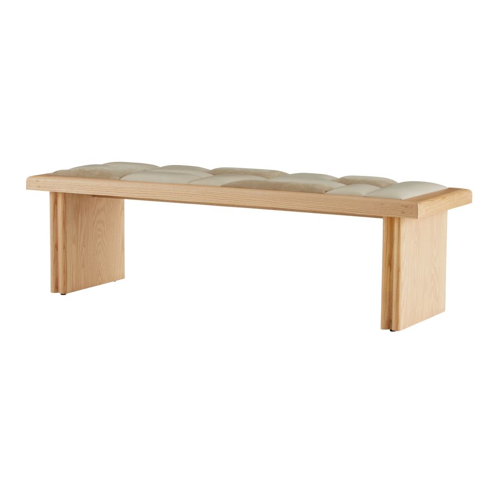 FHI09 - Fairfield Bench - Greige, Leather