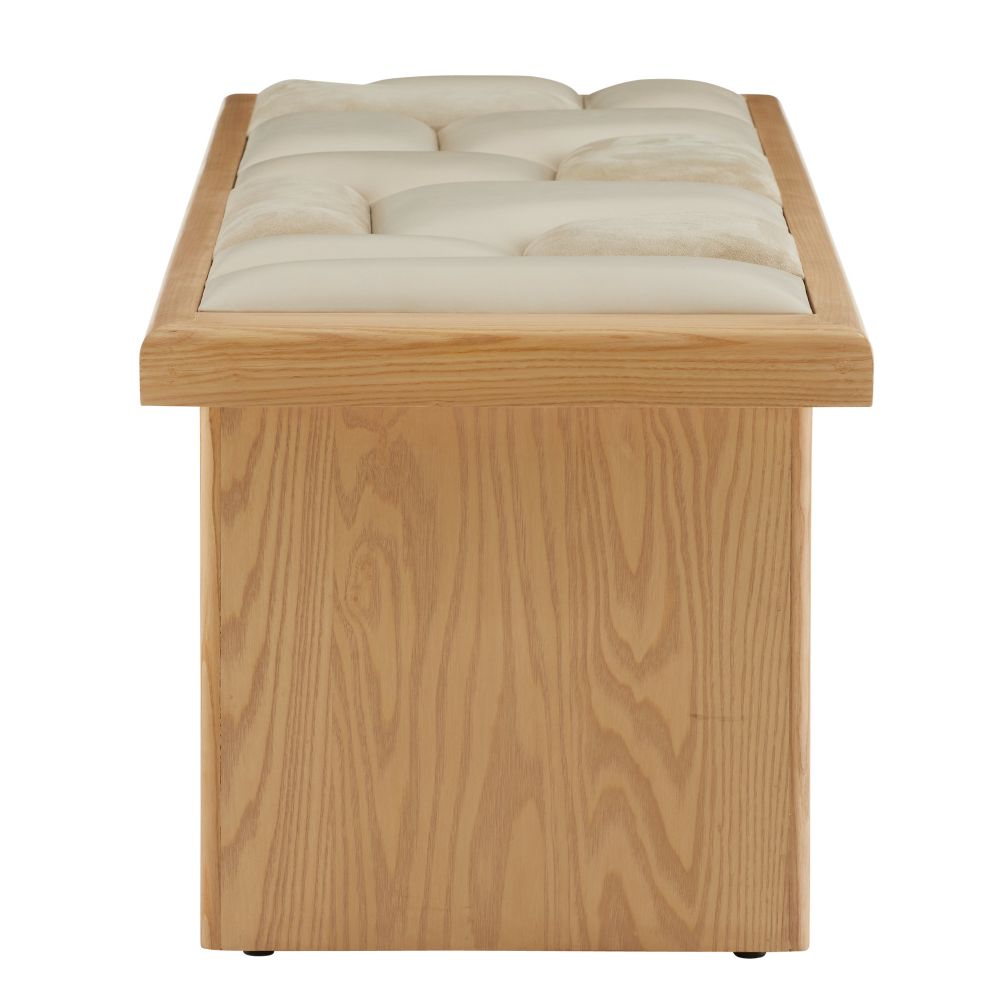 FHI09 - Fairfield Bench - Greige, Leather